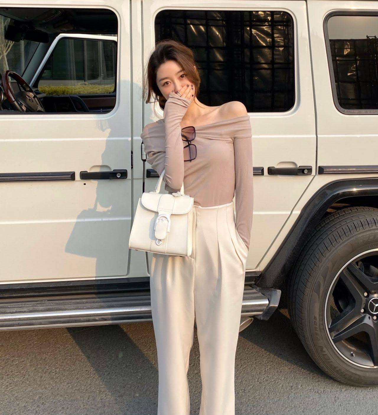 델보 브리앙 미니백 아이보리