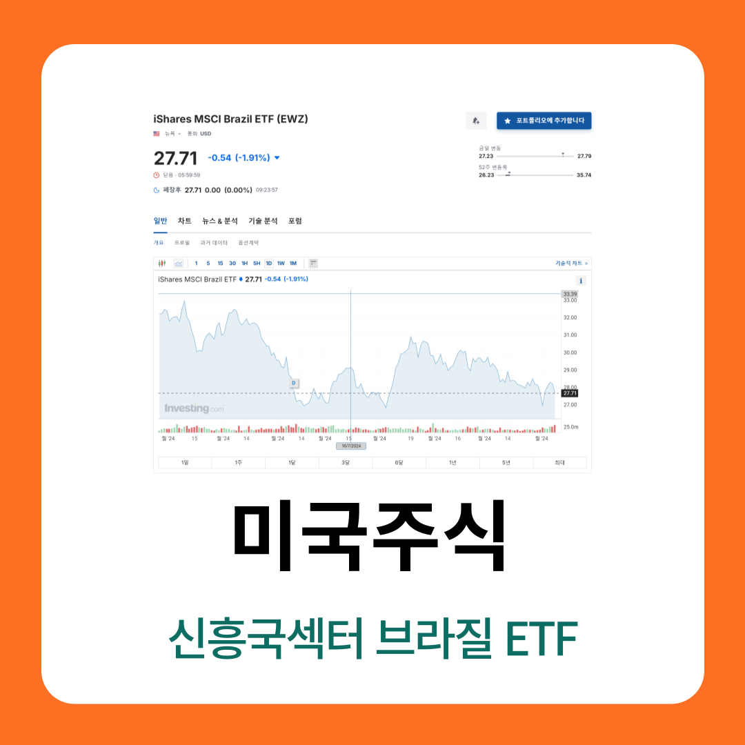 미국주식 MSCI 브라질 ETF EWZ