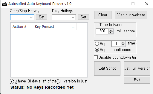 키보드를 자동으로 눌러주는 프로그램 Auto Keyboard Presser v1.9 :: 뻘짓전문가
