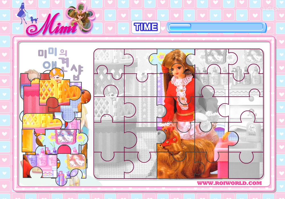 로이월드 미미의 애견샵 로맨틱 직소퍼즐 플래시게임 와플래시 게임 아카이브