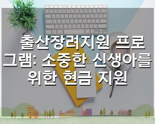 출산장려지원 프로그램 소중한 신생아를 위한 현금 지원