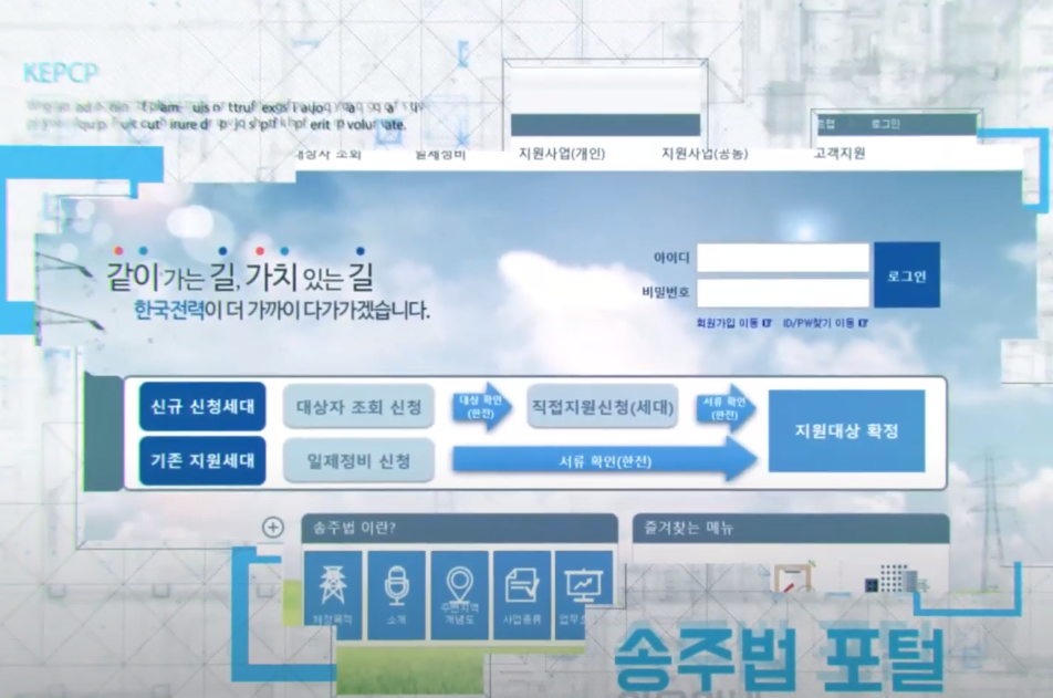 송주법 지원사업포털 Kr