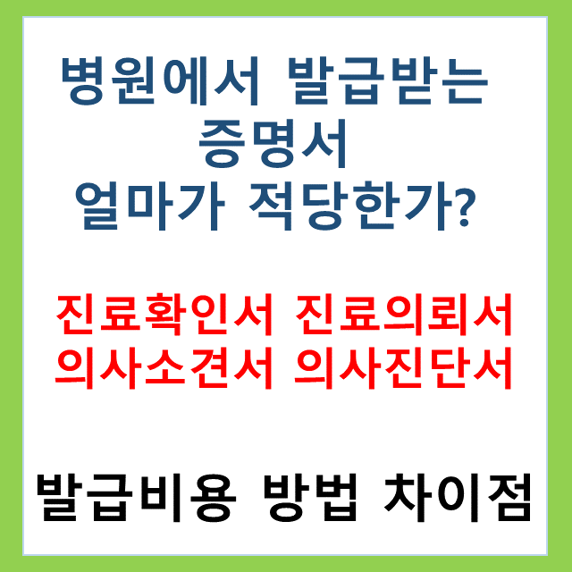 진료확인서 진단서 소견서 진료의뢰서 발급비용 발급방법 차이점 모바일은