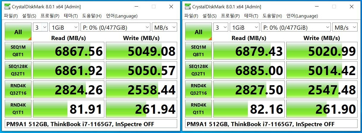 삼성 PM9A1 512GB Review ③ CrystalDiskMark, AS SSD, ATTO.. 노트북에서 스펙에 근접한 ...