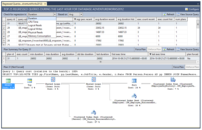 Query Store를 사용하여 성능 모니터링 DB Library