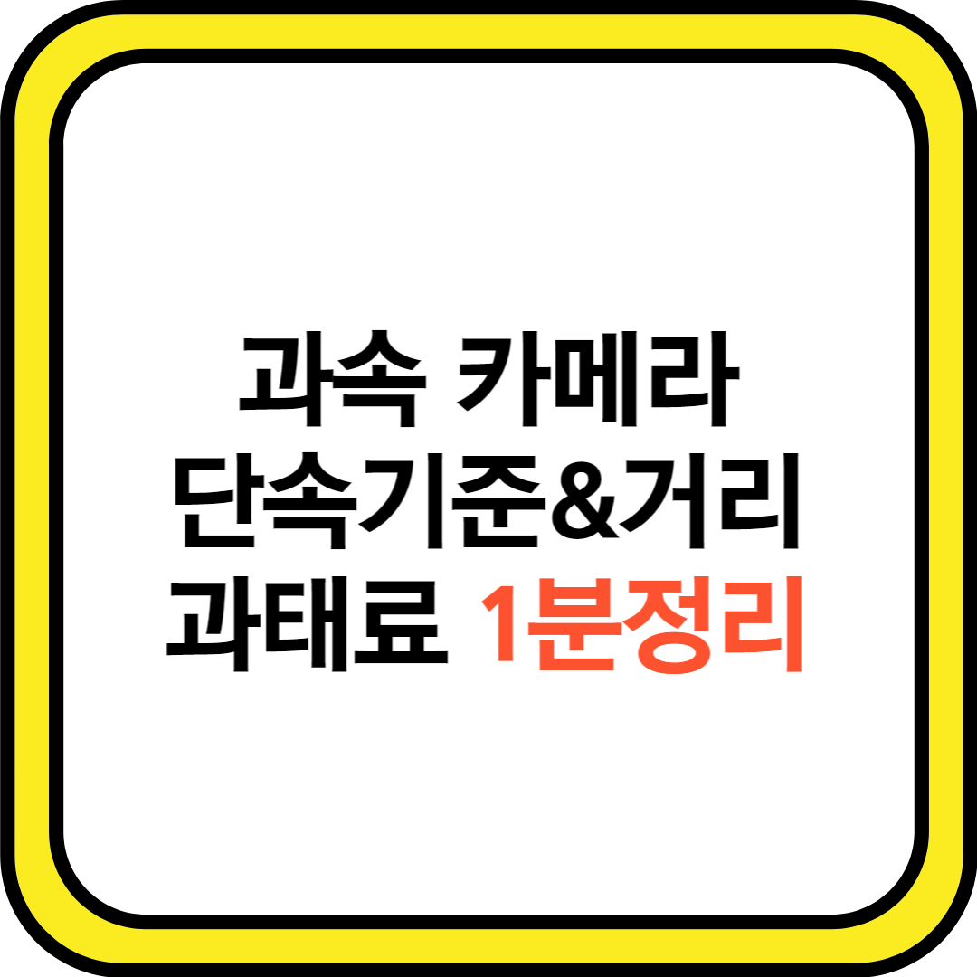 과속카메라 단속기준 거리 과태료 1분정리
