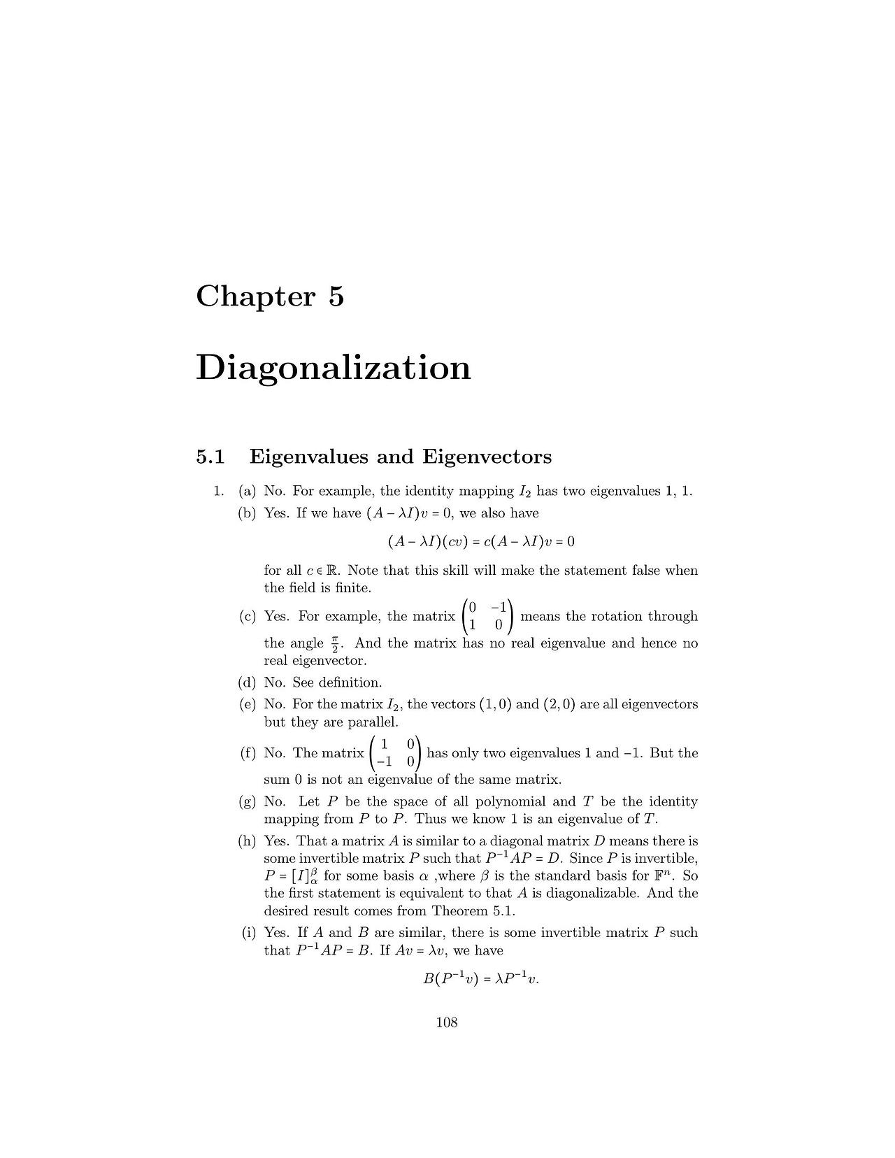 Solutions to Linear Algebra, Stephen H. Friedberg, Fourth Edition ...
