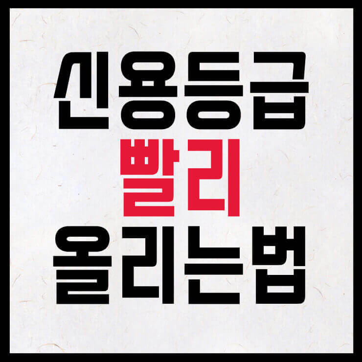 신용등급 가장 빨리 올리는 5가지 방법 Ft 대출