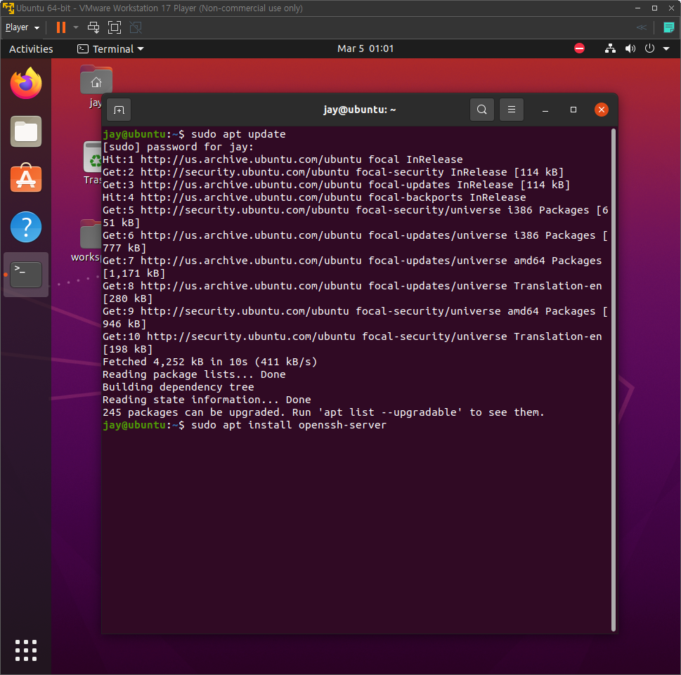 [Ubuntu] Ubuntu 20.04에 Open SSH 설치+키 SSH 키 생성과 키 포맷 변환+원격 서버 접속