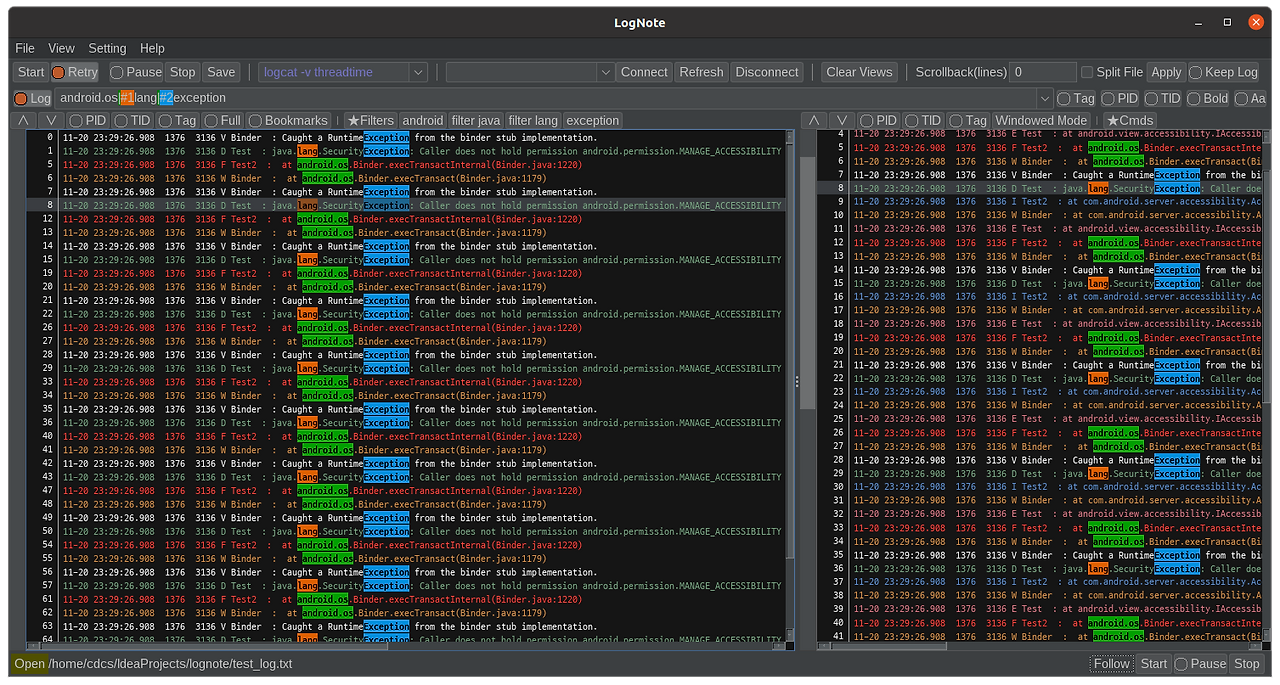 블로그 :: Lognote - Log viewer, Android logcat viewer for Windows, Linux, Mac