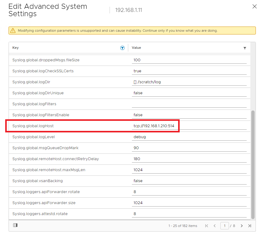 How to configure syslog server