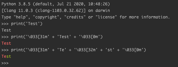 [Python] 파이썬 출력 문자 색상 변경하기(python print text color change)