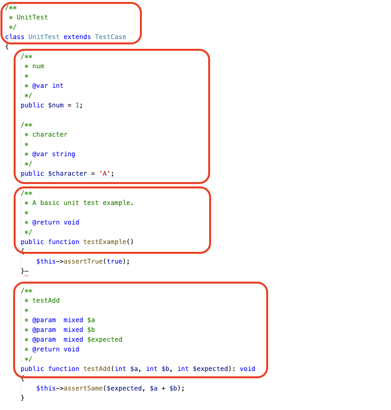 VSCode - PHPDoc Comment