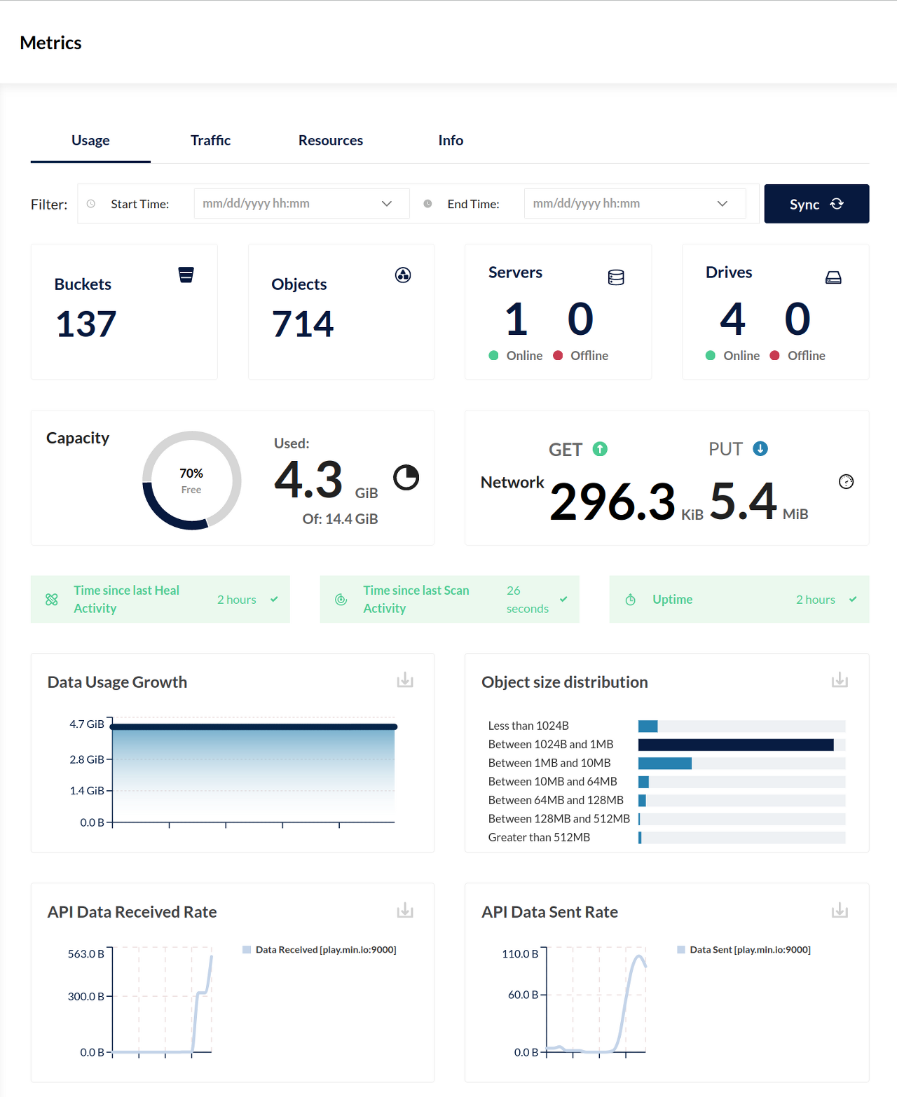Prometheus로 MinIO 클러스터, 노드, 버킷 모니터링 및 경고 설정
