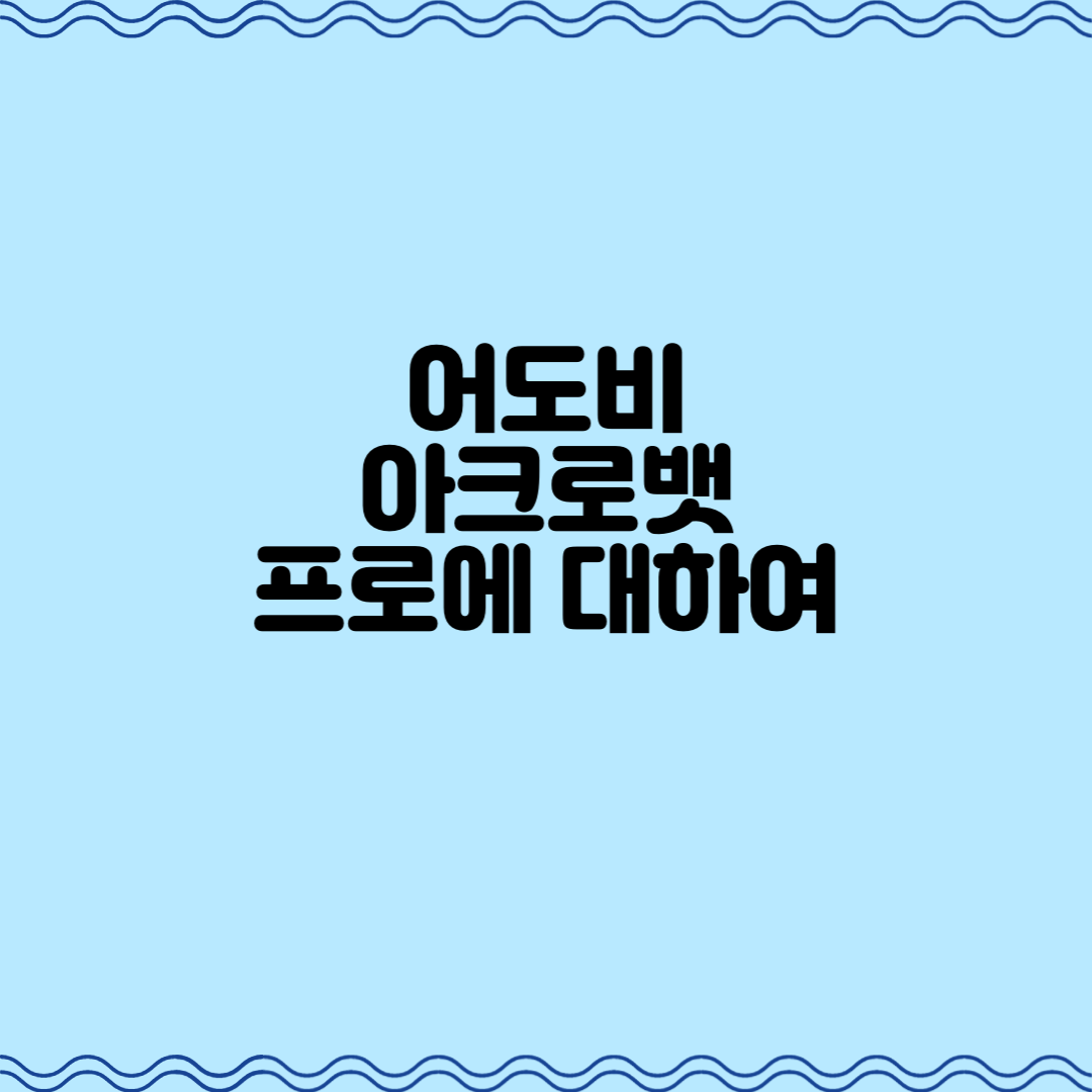 어도비 아크로뱃 프로에 대하여