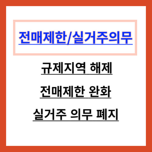 분양권 전매 제한과 실거주 의무 총정리 2023 정책반영