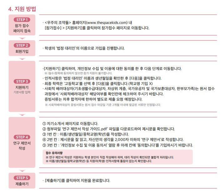 한국판 나사 우주학교 한화 우주의 조약돌 모집 우주영재교육 2기 지금 바로 도전