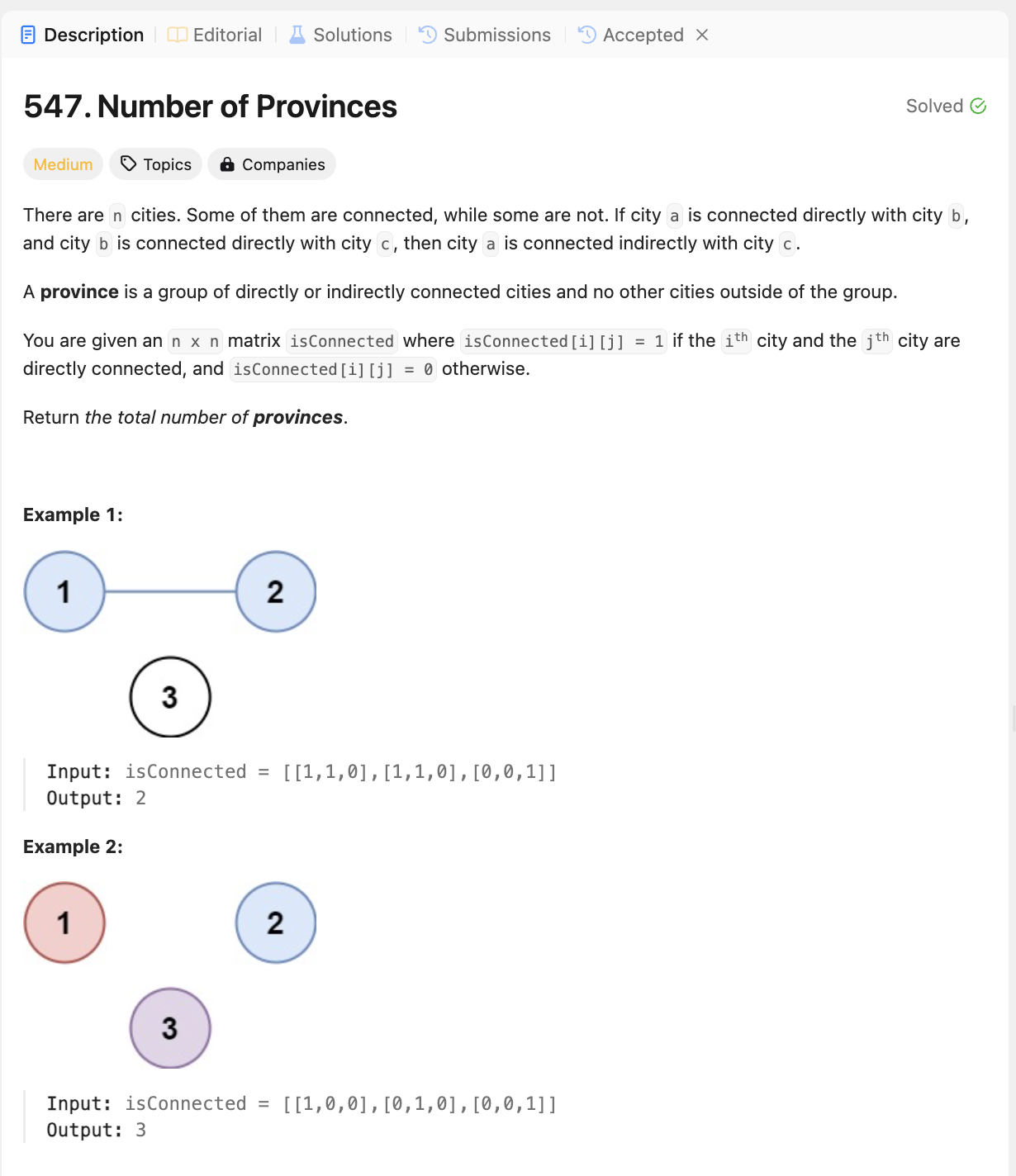 LeetCode (C/C++, Java) 547. Number of Provinces