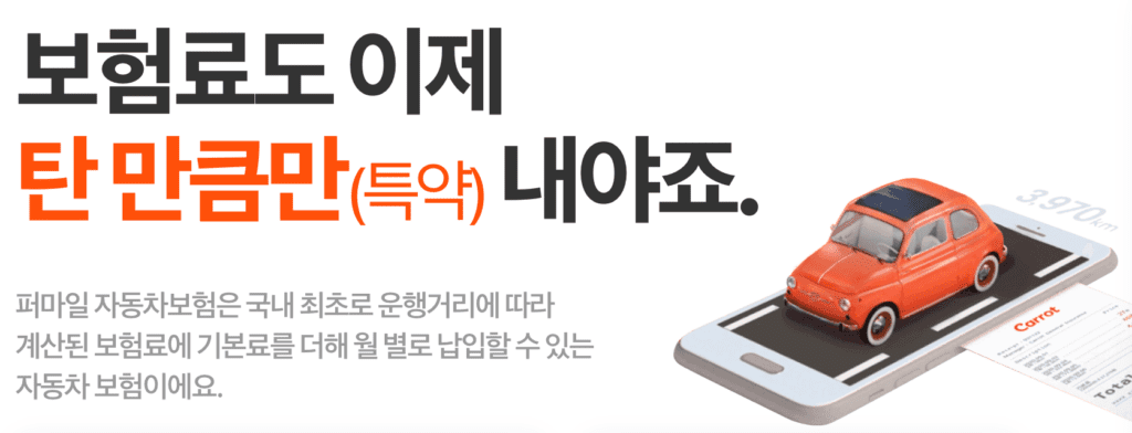 자동차 다이렉트 보험과 캐럿 퍼 마일 자동차 보험 앱손해보험 선택하면 좋은 이유