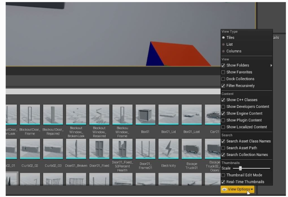 Contents Browser의 Thumbnail Scale Change
