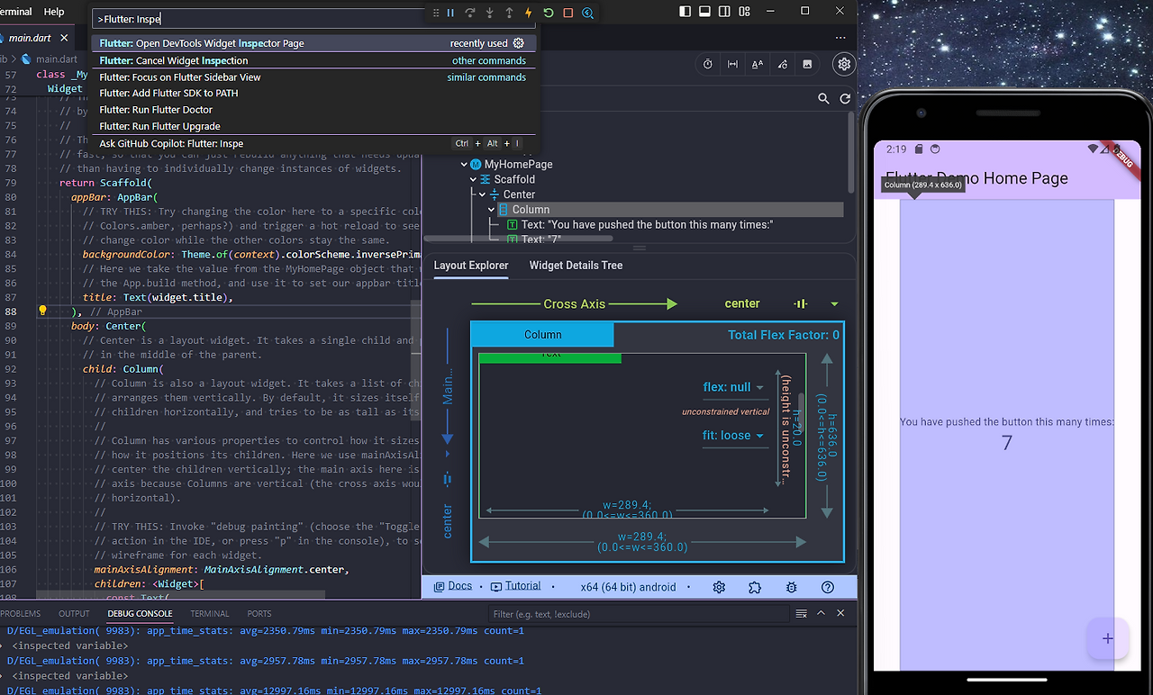 [Flutter] Flutter Widget Inspector :: 호사다마(好事多魔)