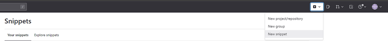 개발관련)GitLab Snippets 사용하기(코드 스니펫-Code Snippets)