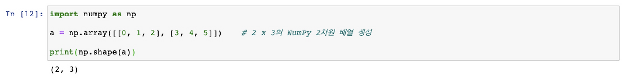 03. [Python] NumPy 기초 : shape 함수 사용방법