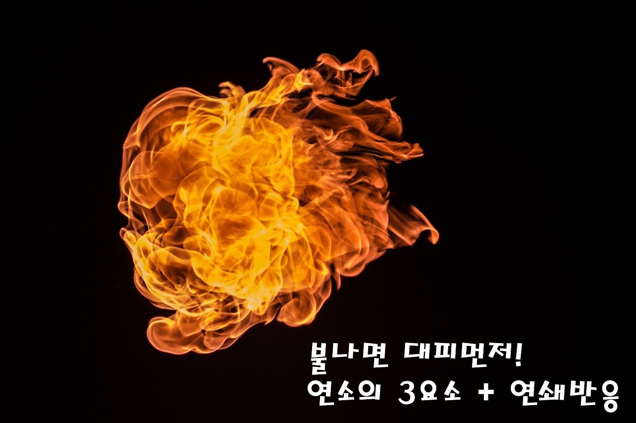 연소의 3요소 중 한가지만 제거해도 화재를 막을 수 있습니다