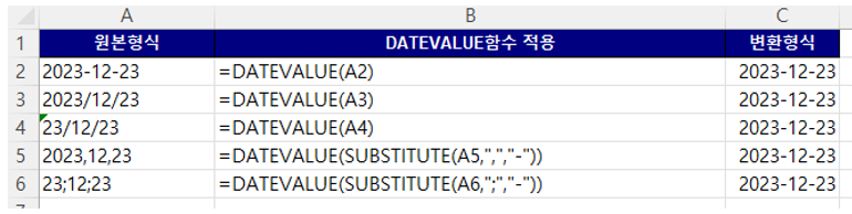 엑셀 DATEVALUE 함수 & DATE 함수로 텍스트를 날짜로 변환