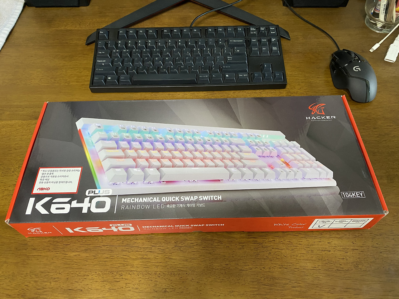 앱코 HACKER K640 플러스 축교환 LED 게이밍 키보드 후기