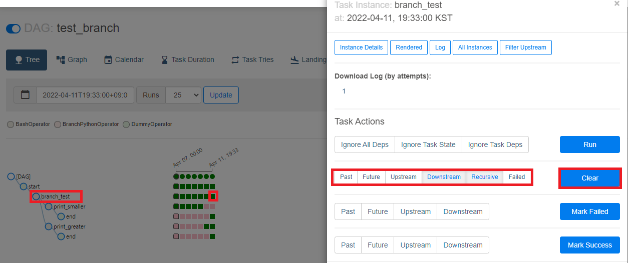 AirFlow DAG의 DAG Runs, Task, TaskFlow
