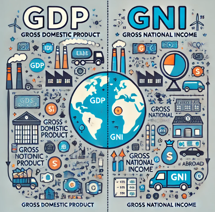 GDP, GNP, GNI의 차이점과 비교 설명