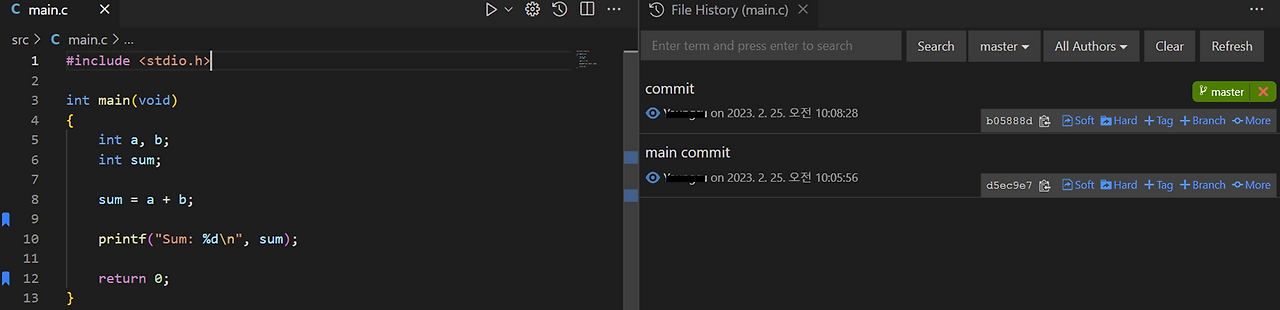 [VS Code] git extension 활용하기 (Git History, Git Graph, GitLens)
