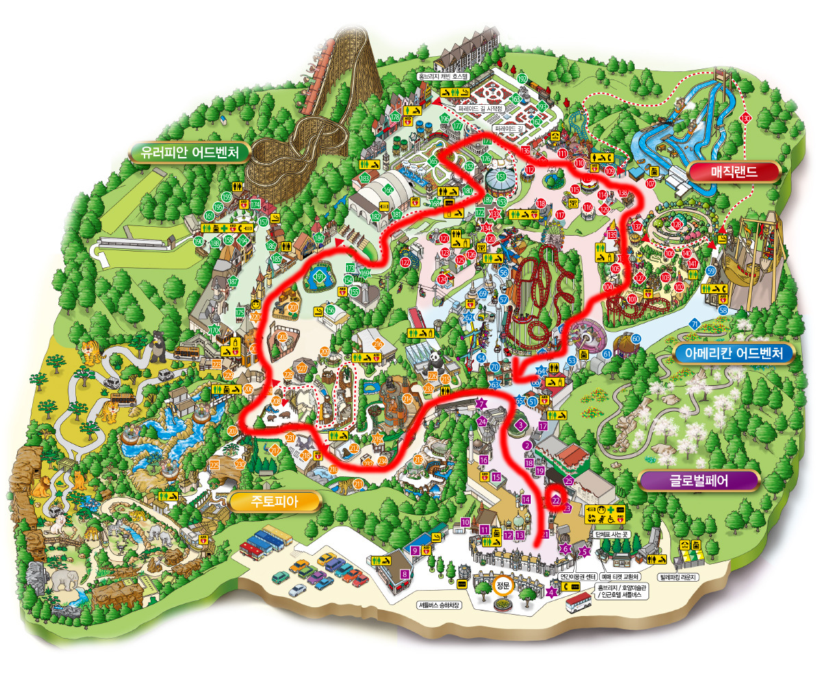 에버랜드 비대면 이용 팁, 우리 가족 에버랜드 이용법, 코로나 시기 에버랜드 이용하기, 에버랜드 지도, 가이드맵