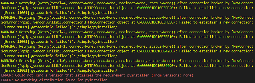 [python] Pip Install 중에 Warning Retrying Newconnectionerror와 같은 메시지가 뜨는 이유 By