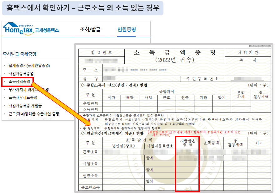 근로자 프리랜서 자영업자 근로소득 종합소득 월평균 소득 계산법 확인 방법 청약 소득 기준 계산 방법 도시가구 월평균