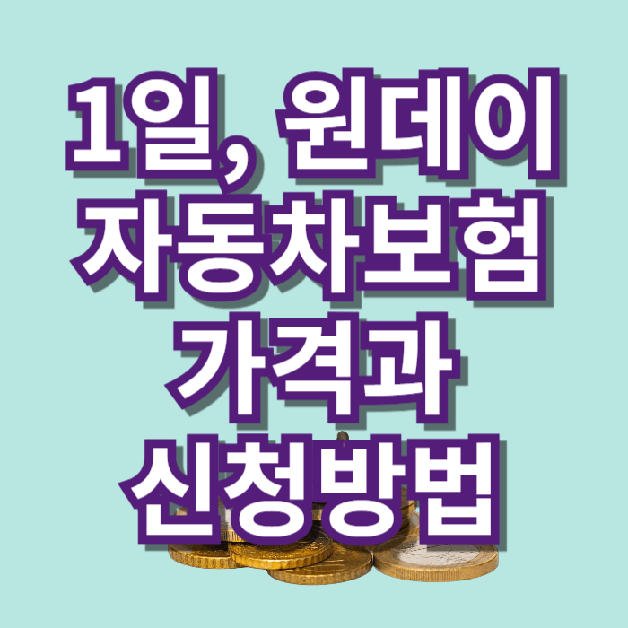 하루 운전자보험 1일 자동차보험 가격과 신청방법