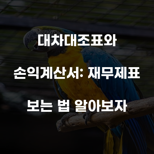 대차대조표와 손익계산서 재무제표 보는 법 알아보자