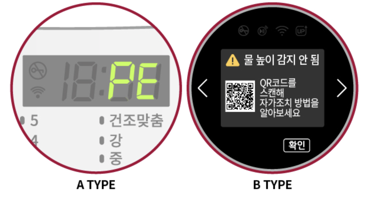 Lg 드럼 세탁기 에러코드le Ie Oe Ue De De1 De2 Te V5 U5 Dhe Pe Fe