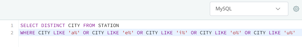 [HackerRank/Basic Select] Weather Observation Station 6 :: my random log