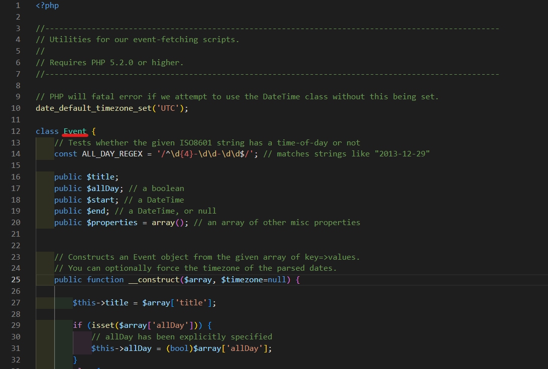 fullcalendar 이벤트 표기 안되는 오류 (Fatal error: Cannot redeclare class Event)