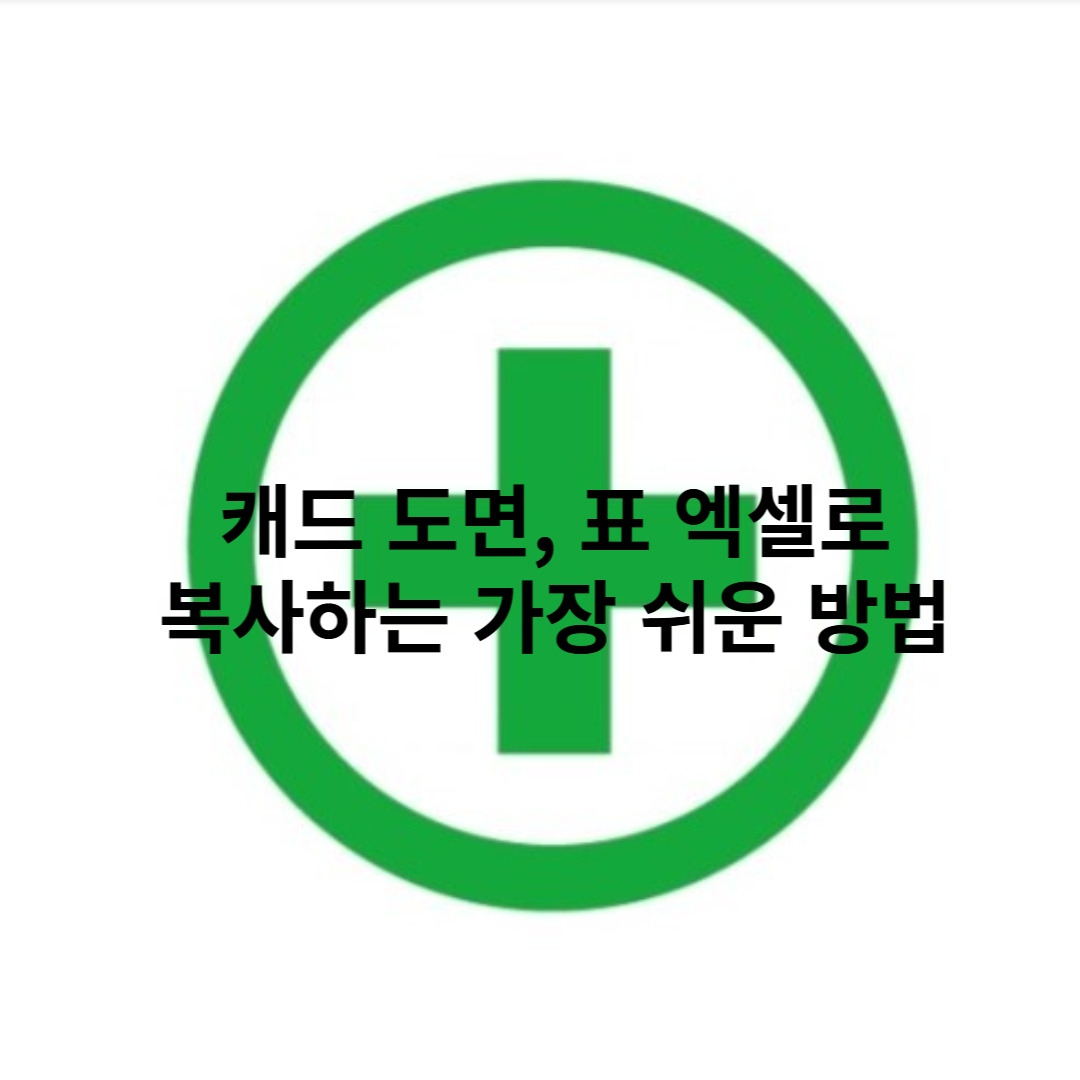 건설업 캐드cad 엑셀로 도면 및 표 욺기기