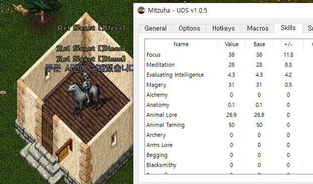 [바드 테이머 육성기 #3] 수련 시작 - 마법(Magery) 올리기