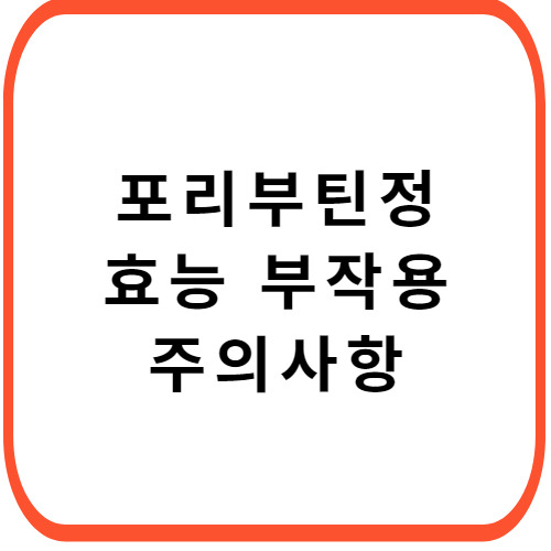 포리부틴정 100mg 성분 효능 부작용 복용법 및 주의사항