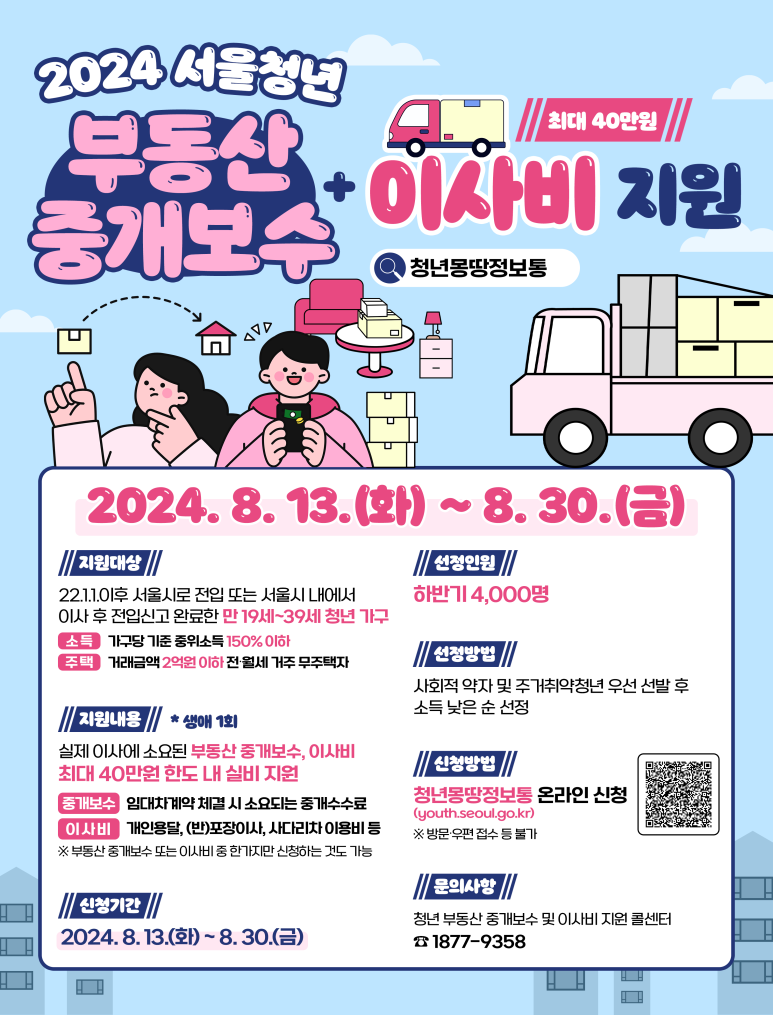 2024 서울청년 부동산 중개보수 이사비 지원 신청기간지원대상신청방법 알아보기
