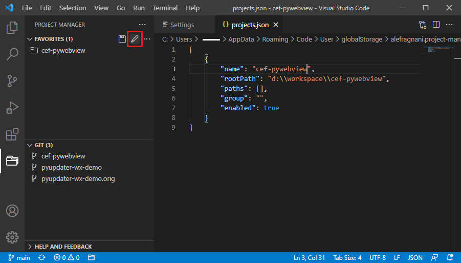 [VSCODE] Project 관리 (Project Manager Extension)