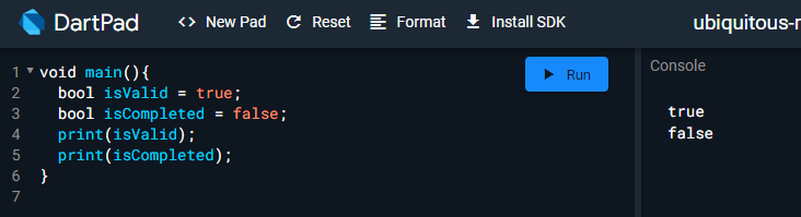 Dart 기본 - 07. 데이터 타입, String, bool, int, double