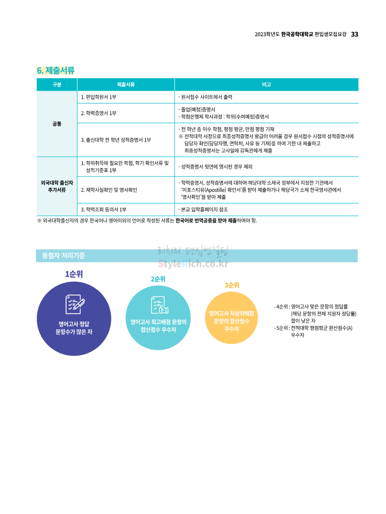 한국공학대 편입 2023학년도 모집요강 간편하게 보자
