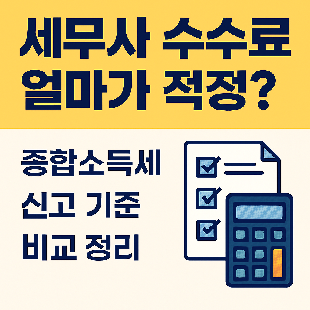 세무사 수수료 얼마가 적정｜종합소득세 신고 기준 비교 정리