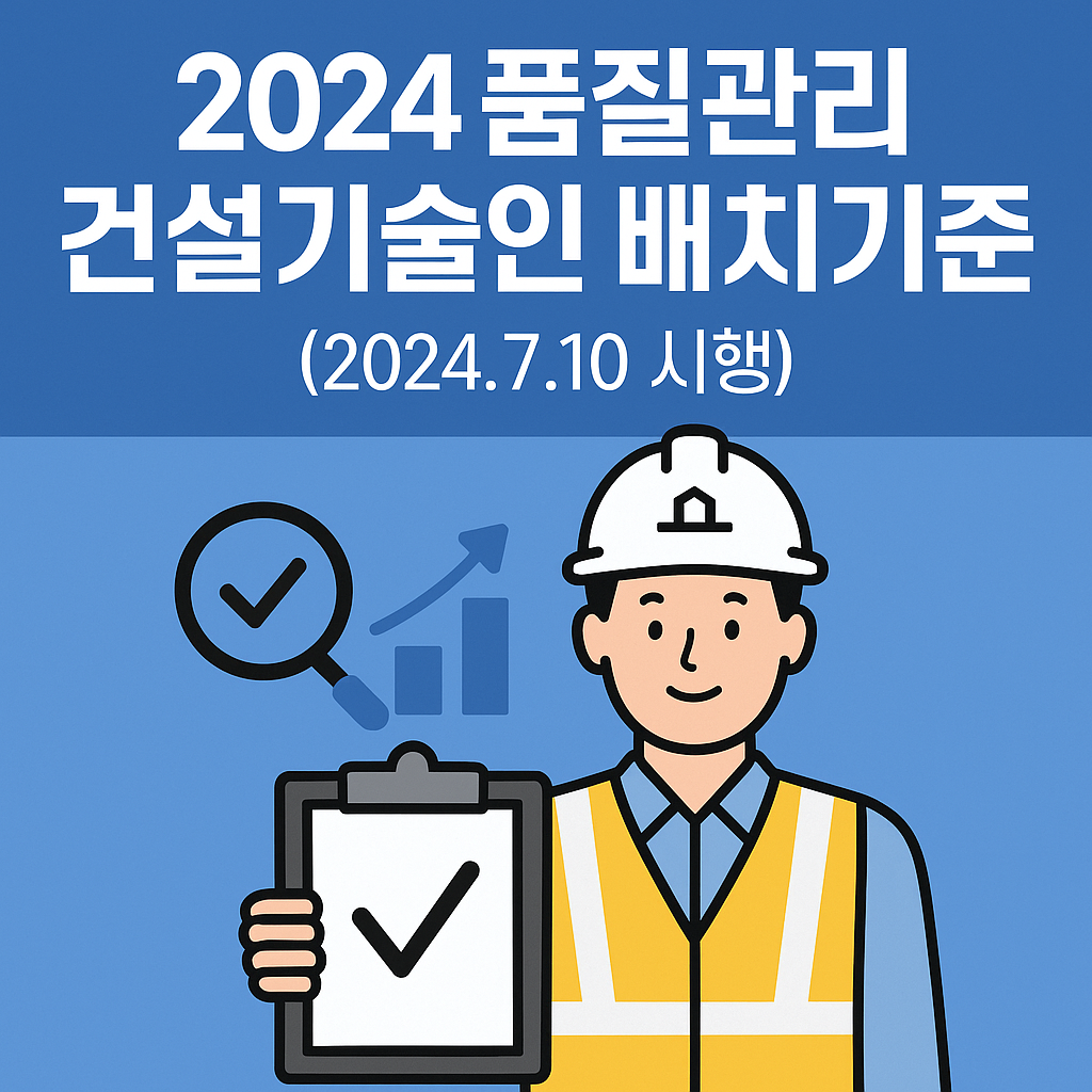 2024 건설공사 품질관리 시설 및 건설기술인 배치기준 2024710 시행